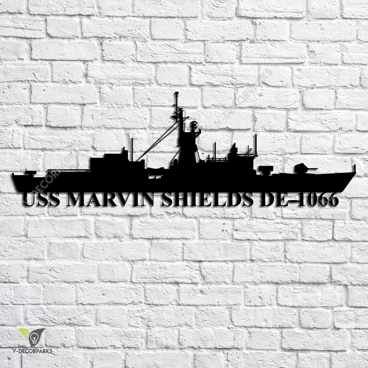 Uss Marvin Shields De-1066 Navy Ship Metal Art, Navy Ships Silhouette ...