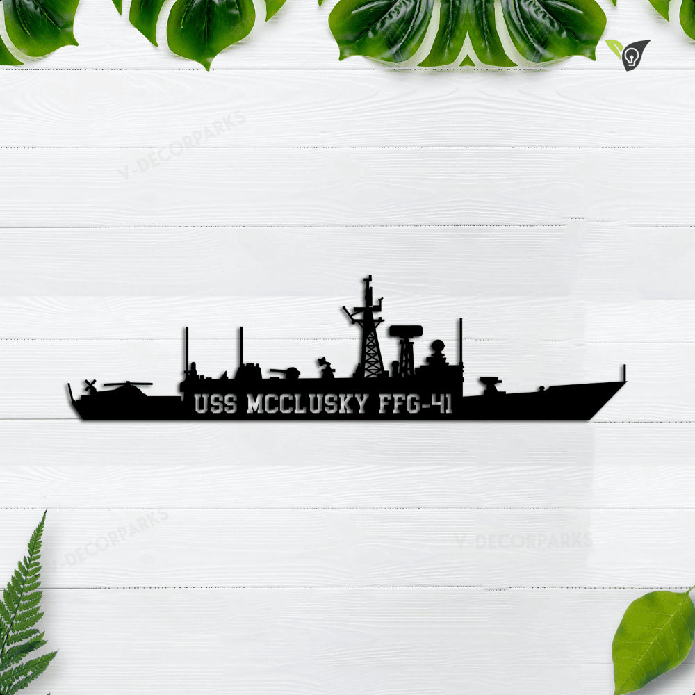Uss Mcclusky Ffg-41 Metal Wall Art, Custom Us Navy Ships Metal Sign ...
