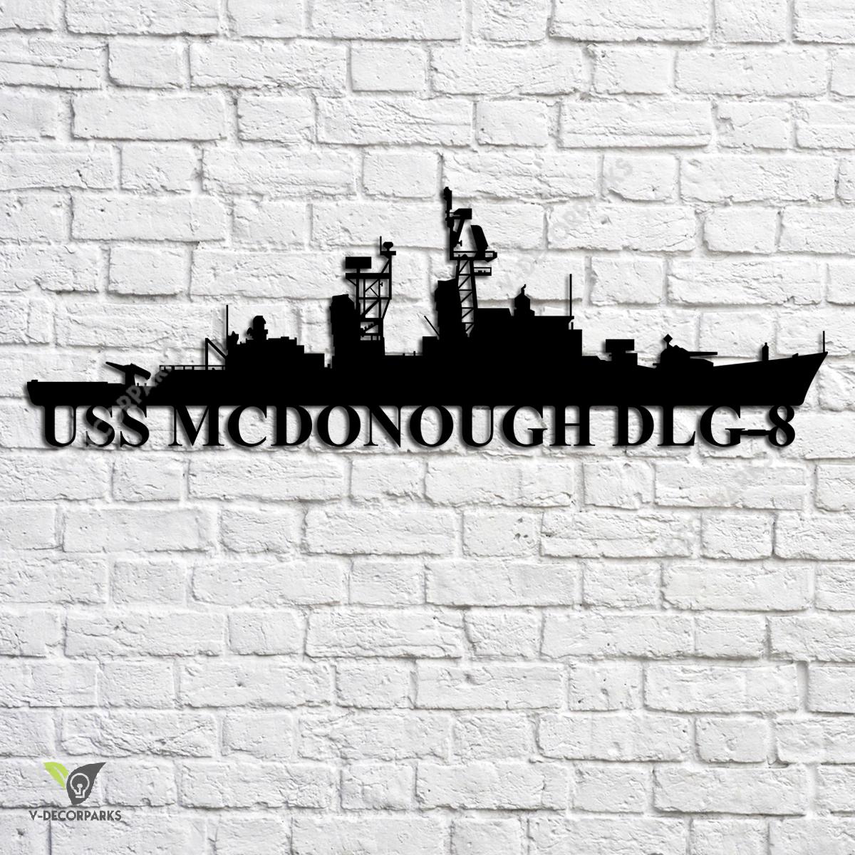 Uss Mcdonough Dlg-8 Navy Ship Metal Art, Navy Ships Silhouette Metal ...