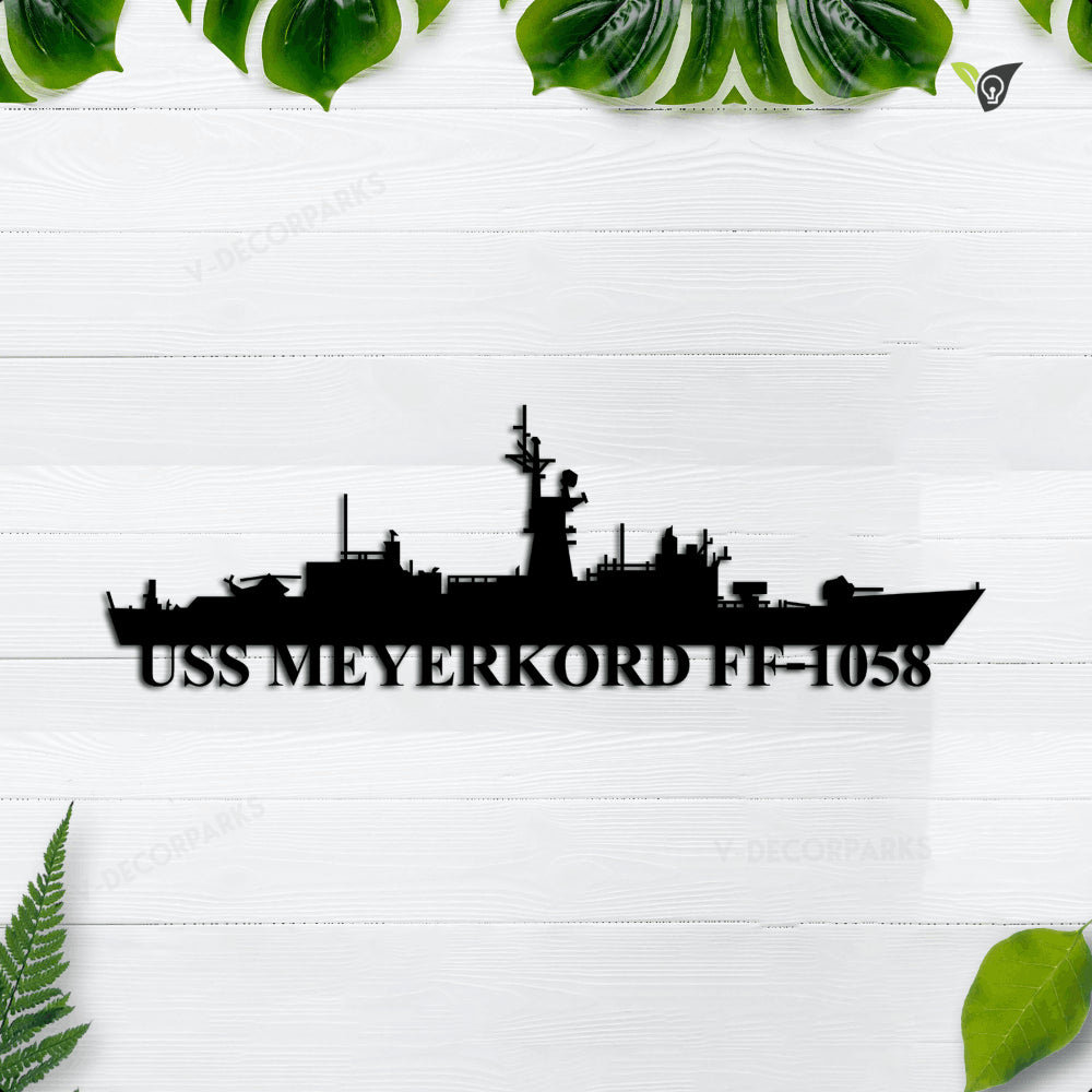 Uss Meyerkord-ff-1058 Metal Wall Art, Custom Us Navy Ships Metal Sign ...