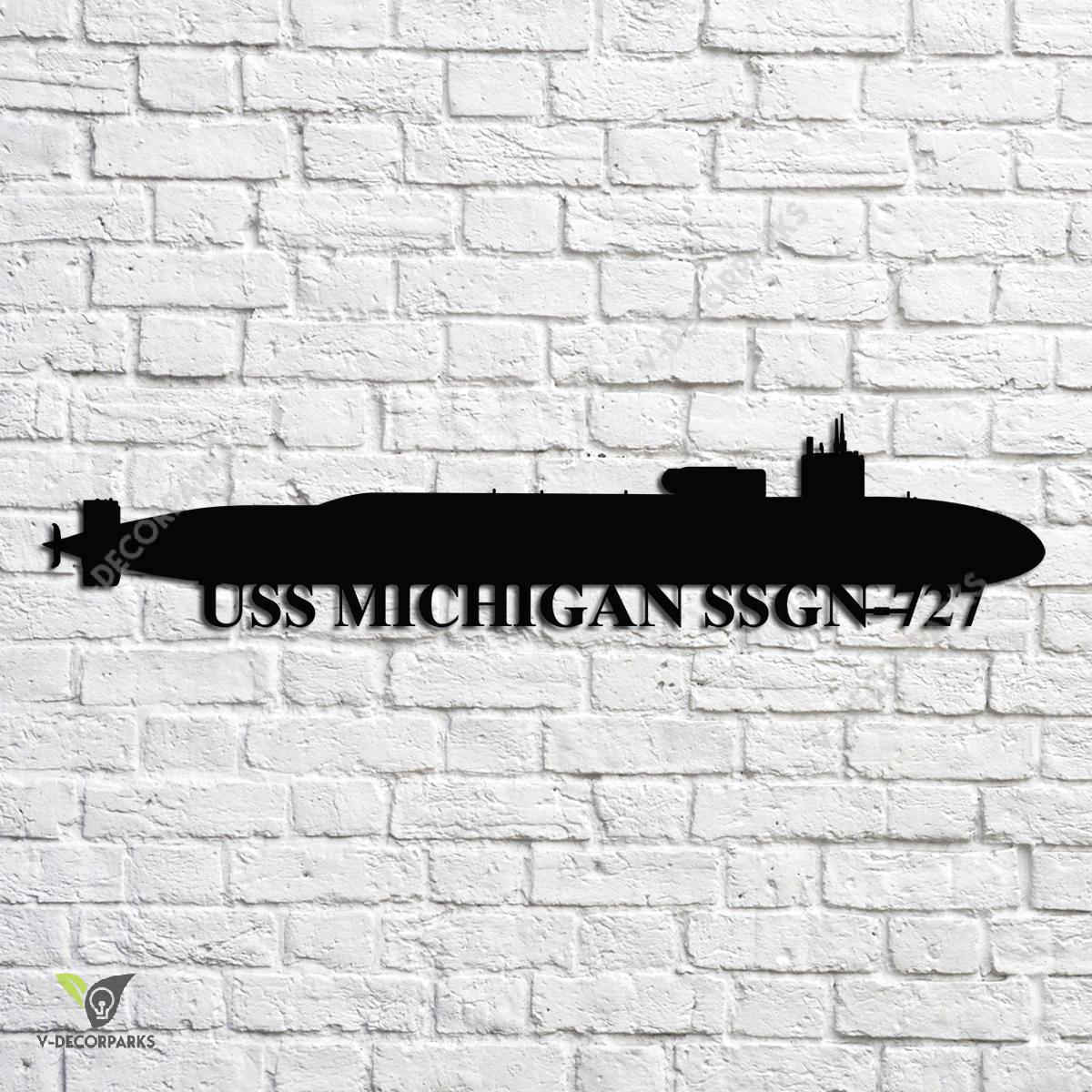 Uss Michigan Ssgn-727 Navy Ship Metal Art, Navy Ships Silhouette Metal ...