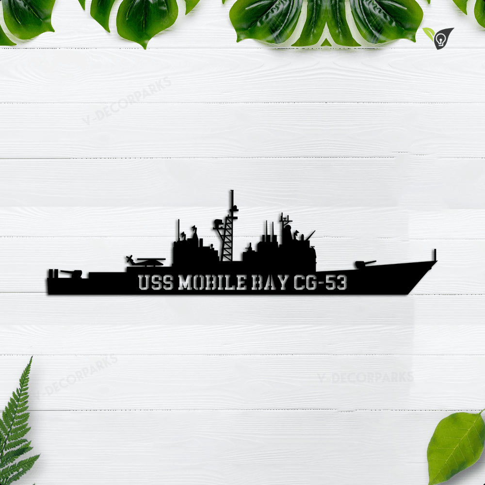 Uss Mobile Bay Cg-53 Metal Wall Art, Custom Us Navy Ships Metal Sign ...