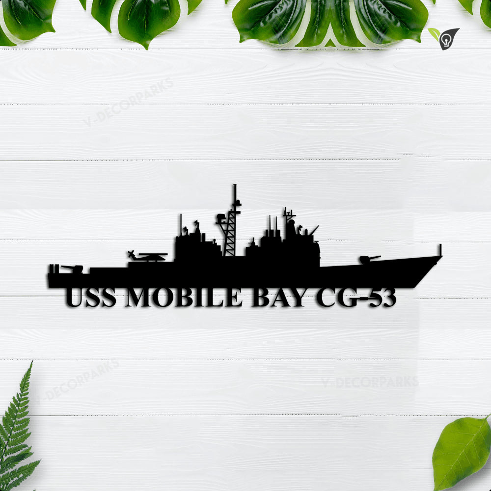 Uss Mobile Bay Cg-53 Metal Wall Art, Custom Us Navy Ships Metal Sign ...
