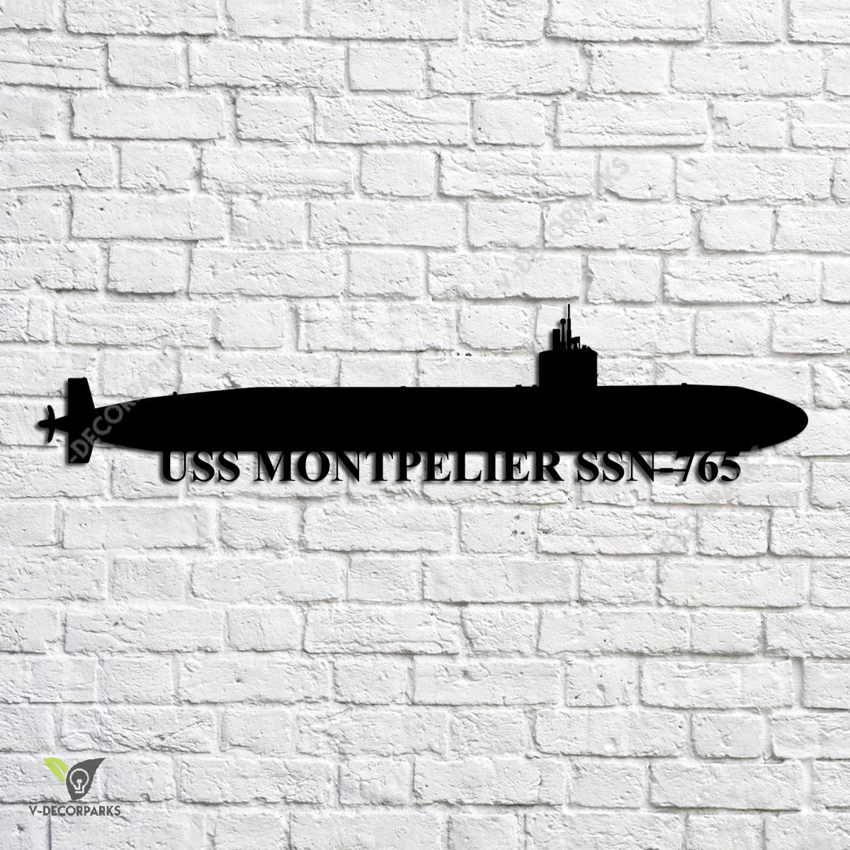 Uss Montpelier Ssn-765 V2 Navy Ship Metal Art, Navy Ships Silhouette ...
