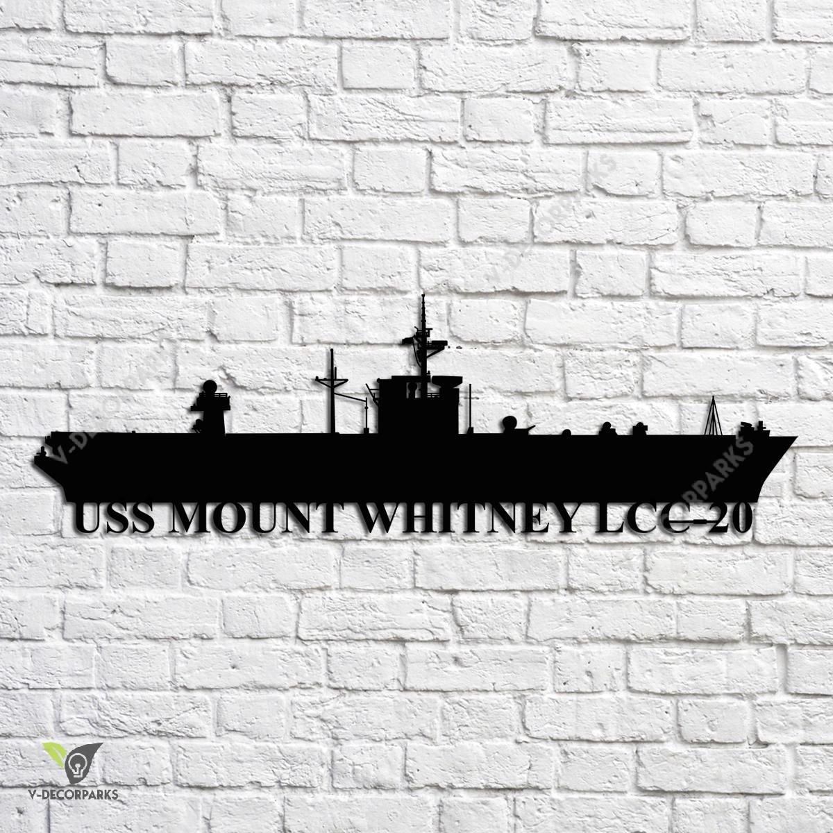 Uss Mount Whitney Lcc-20 Navy Ship Metal Art, Navy Ships Silhouette ...