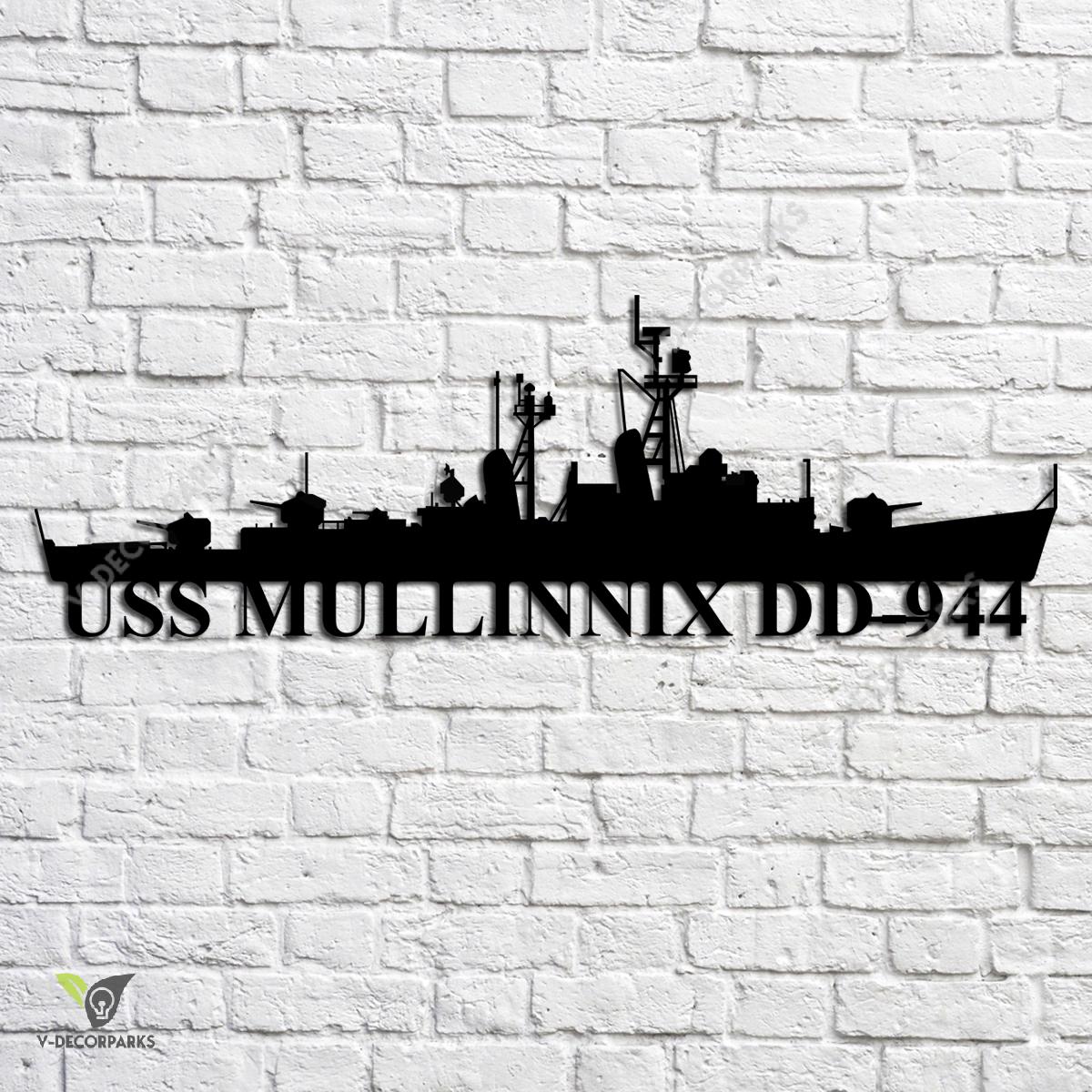 Uss Mullinnix Dd-944 Navy Ship Metal Art, Navy Ships Silhouette Metal ...