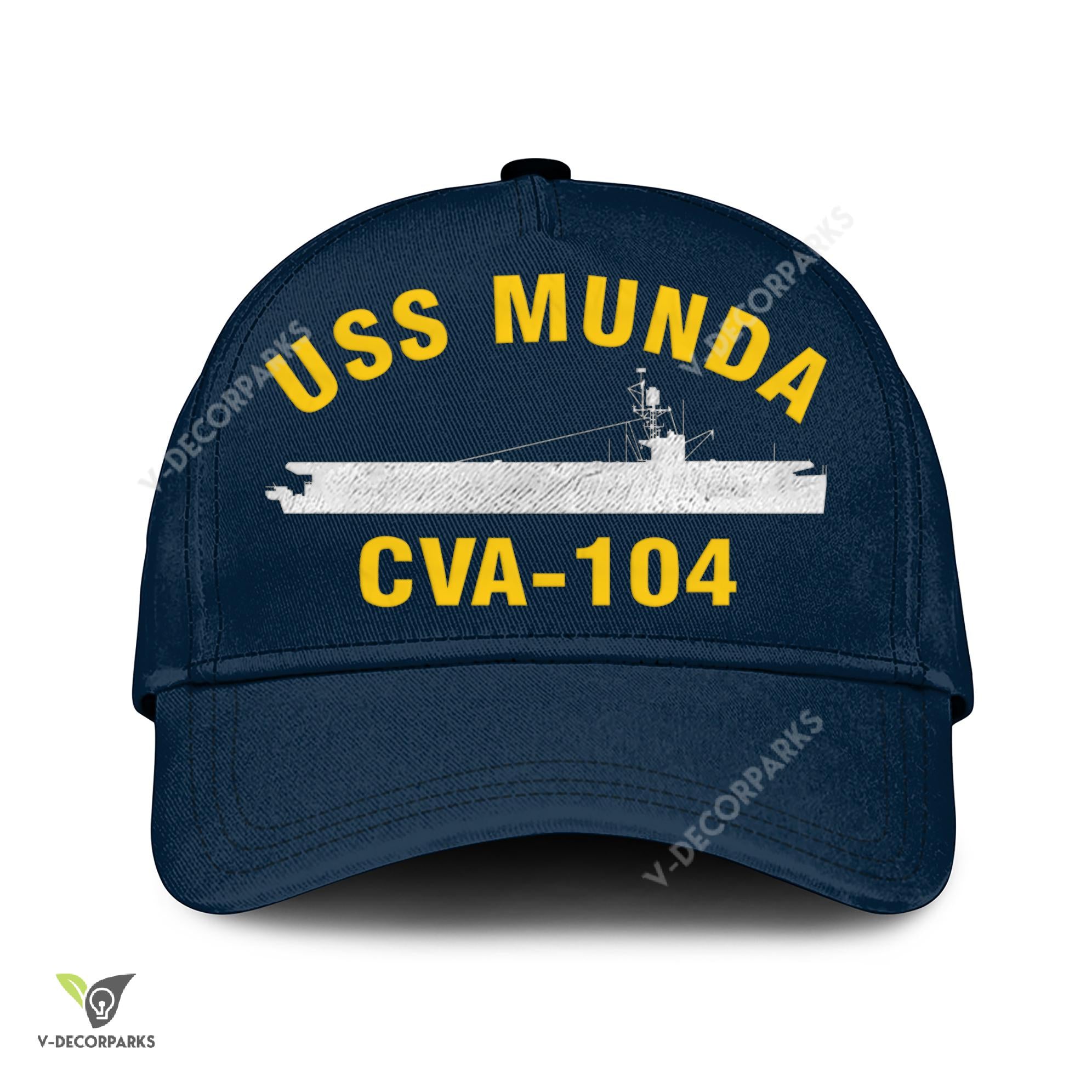 Uss Munda Cve-104 Classic Baseball Cap Gift For Navy Veteran, Custom ...