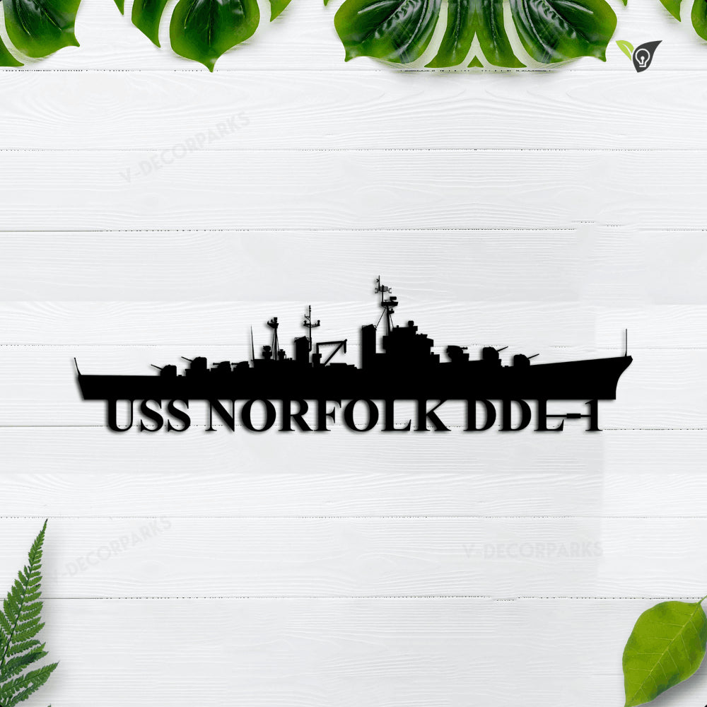 Uss Norfolk Ddl-1 Metal Wall Art, Custom Us Navy Ships Metal Sign ...