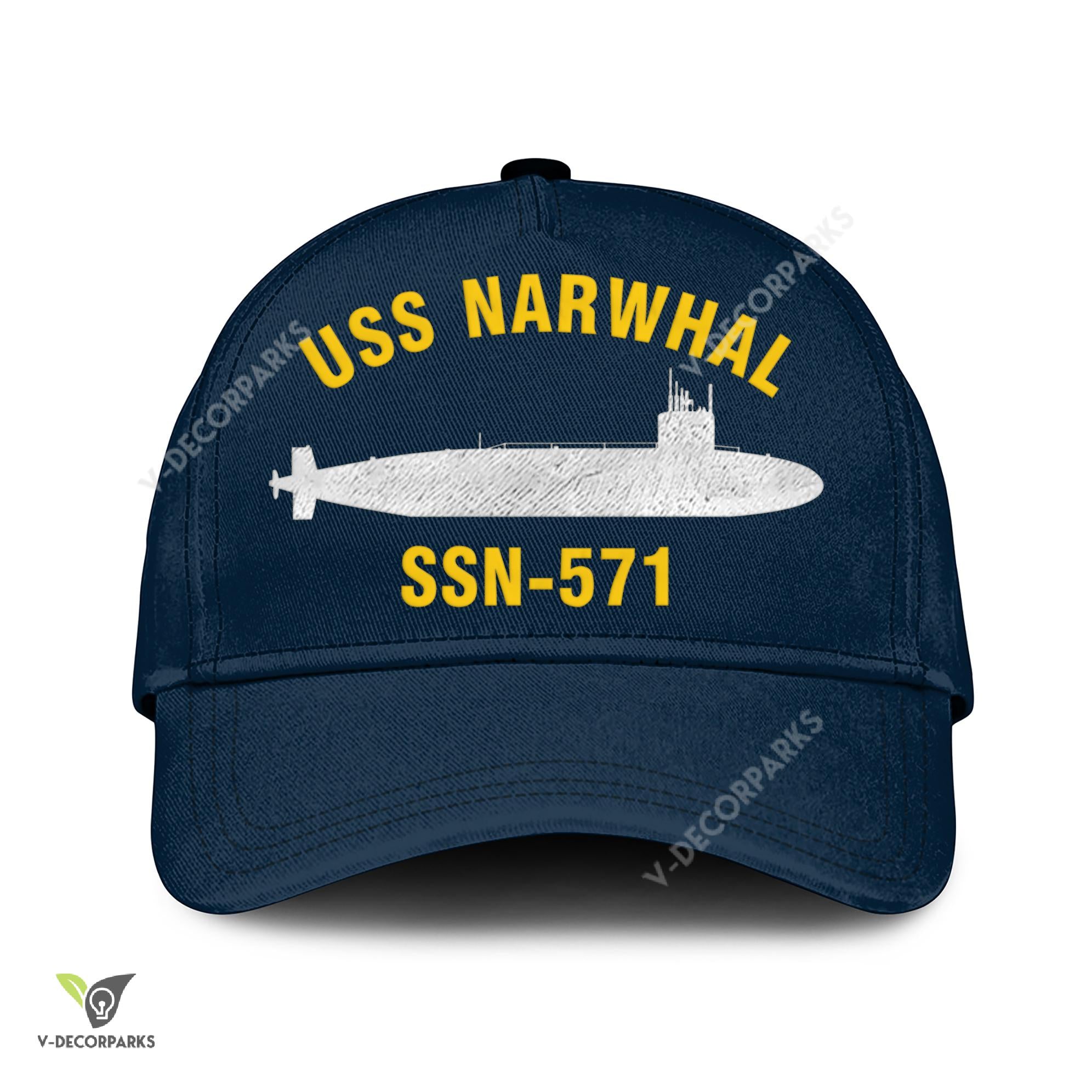 Uss Narwhal Ssn-571 Classic Baseball Cap Gift For Navy Veteran, Custom ...