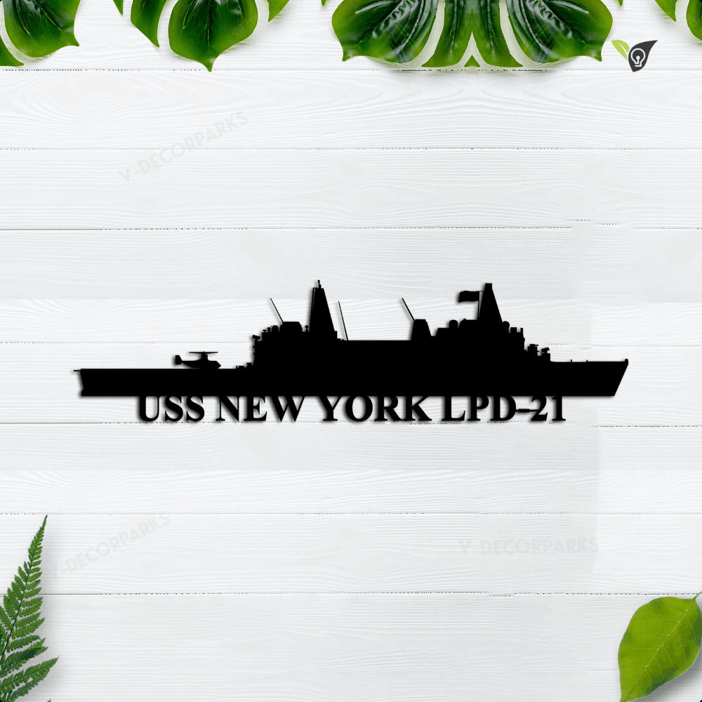 Uss New York Lpd-21 Metal Wall Art, Custom Us Navy Ships Metal Sign ...