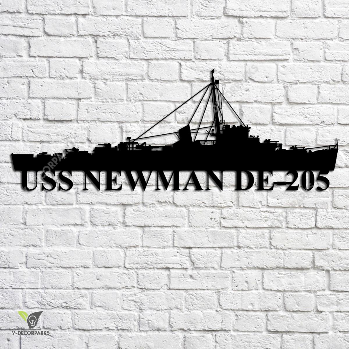 Uss Newman De-205 Navy Ship Metal Art, Navy Ships Silhouette Metal Gift ...