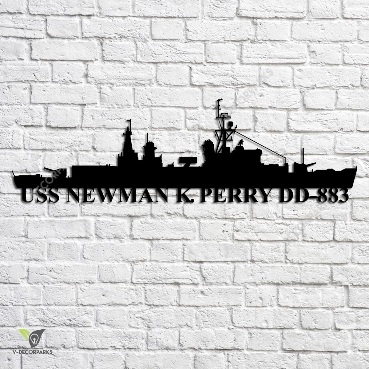 Uss Newman K. Perry Dd-883 Navy Ship Metal Art, Navy Ships Silhouette ...