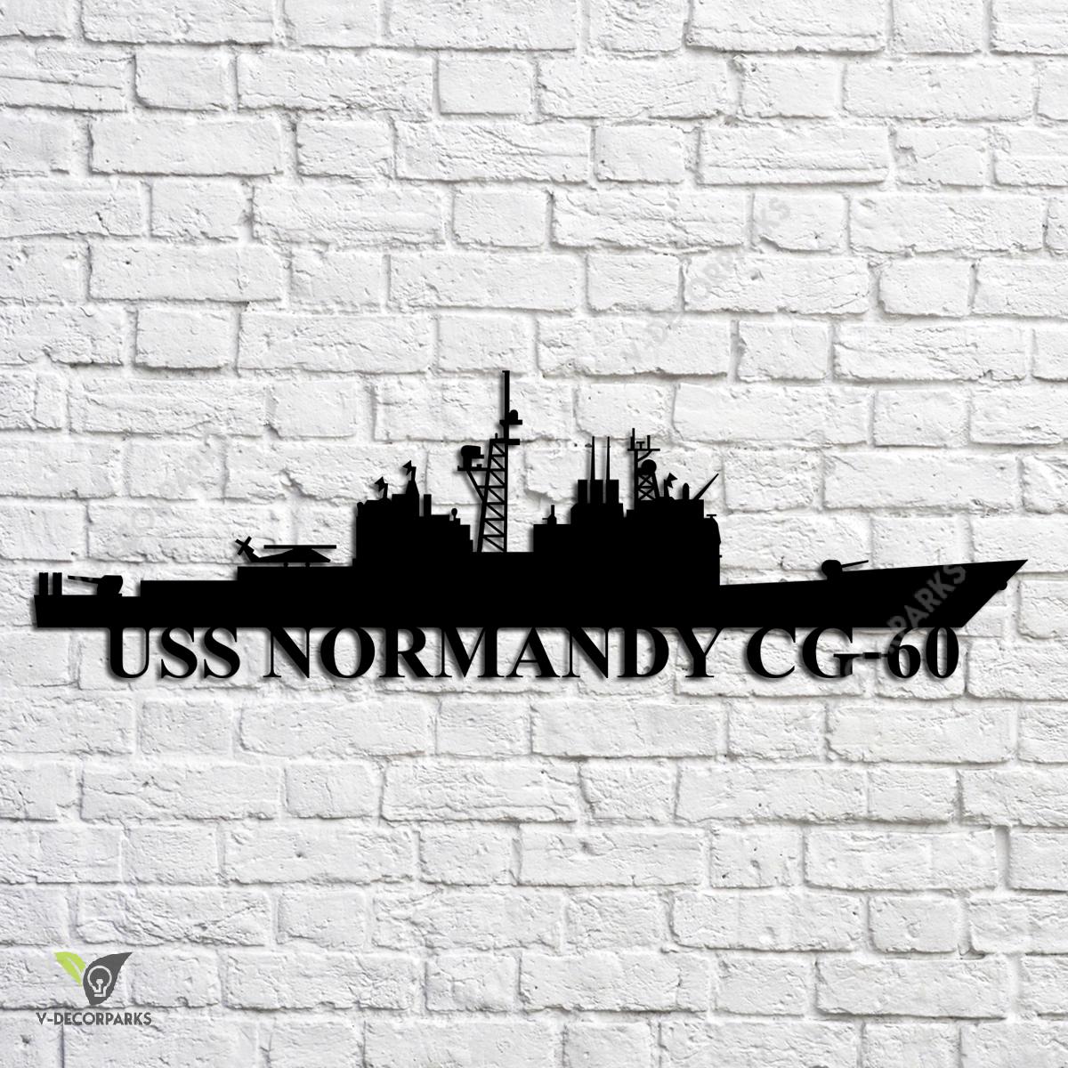 Uss Normandy Cg-60 Navy Ship Metal Art, Navy Ships Silhouette Metal ...