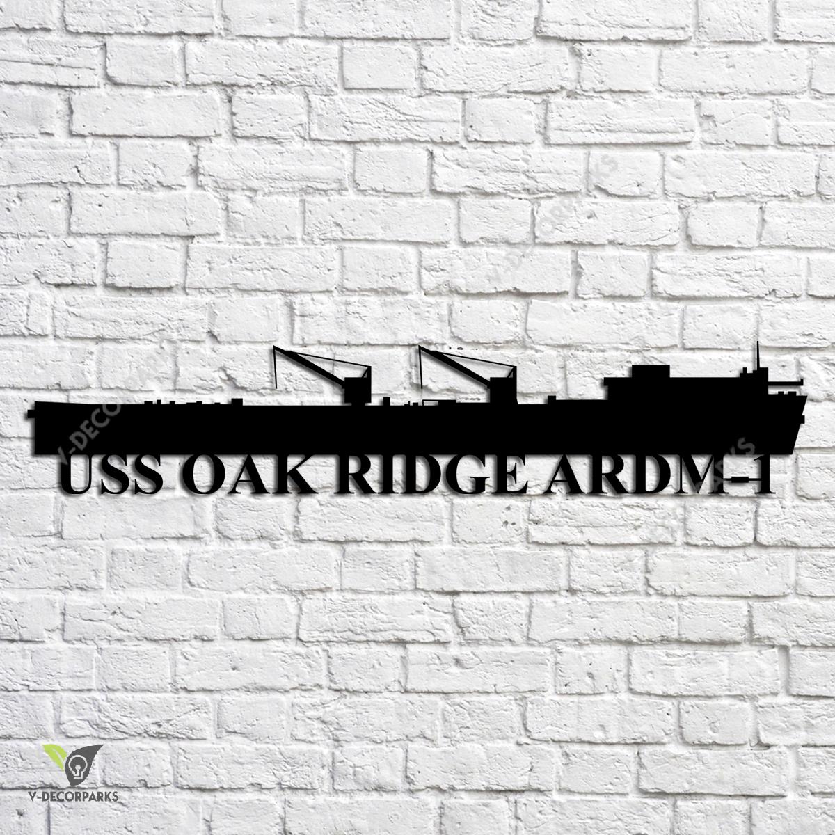Uss Oak Ridge Ardm-1 Navy Ship Metal Art, Navy Ships Silhouette Metal ...