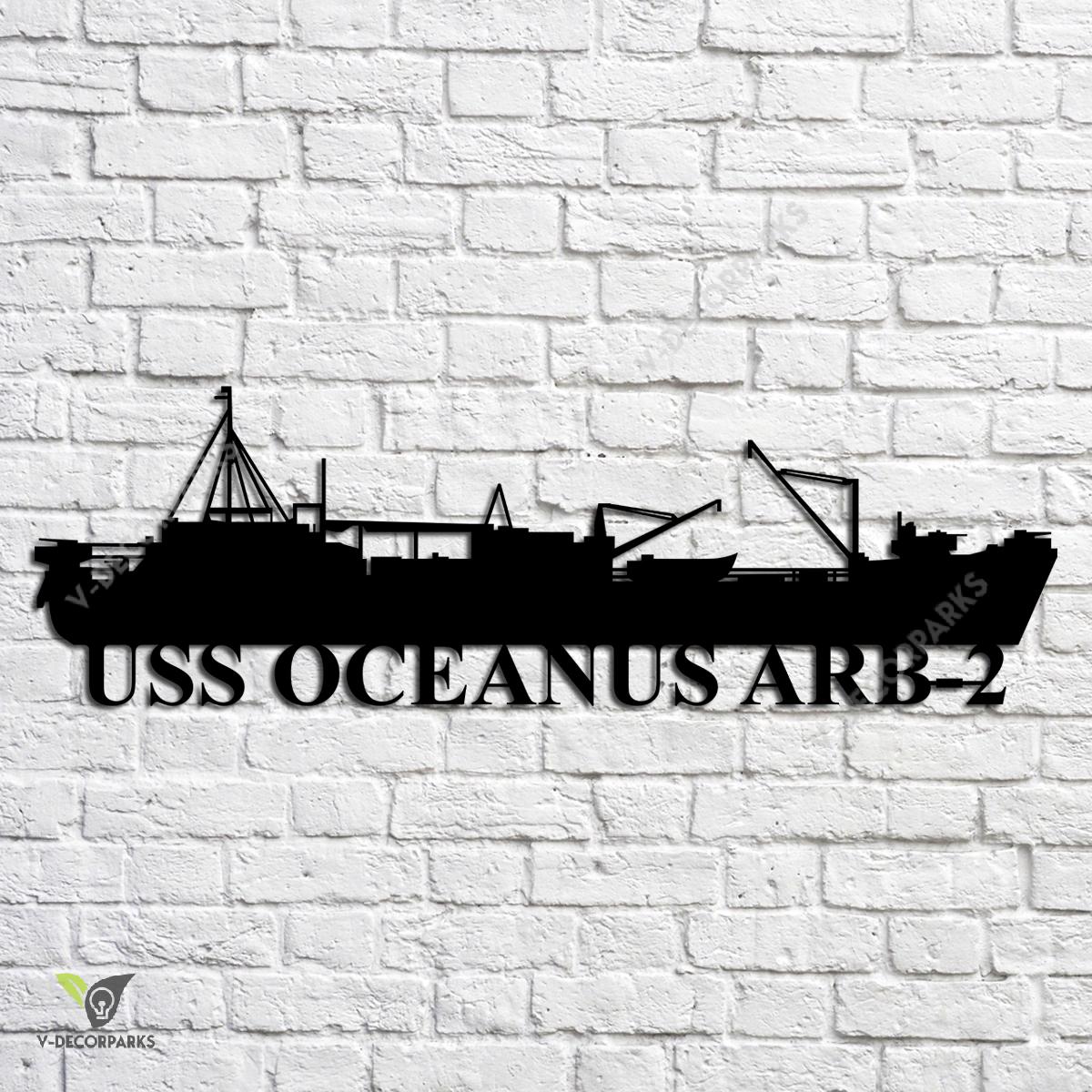 Uss Oceanus Arb-2 Navy Ship Metal Art, Navy Ships Silhouette Metal Gift ...