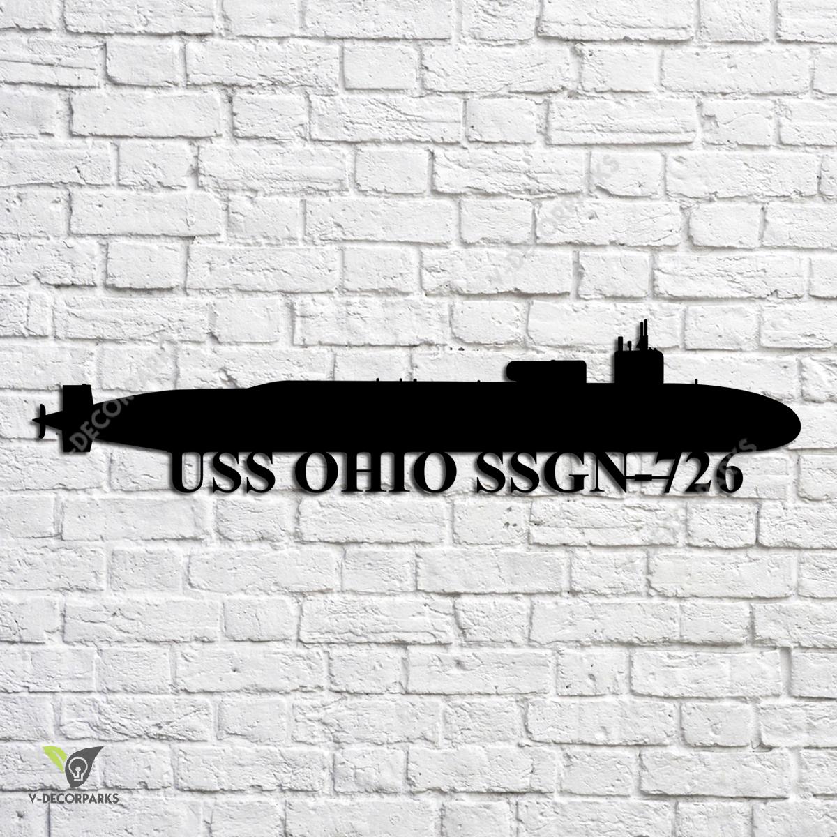 Uss Ohio Ssgn-726 Navy Ship Metal Art, Navy Ships Silhouette Metal Gift ...