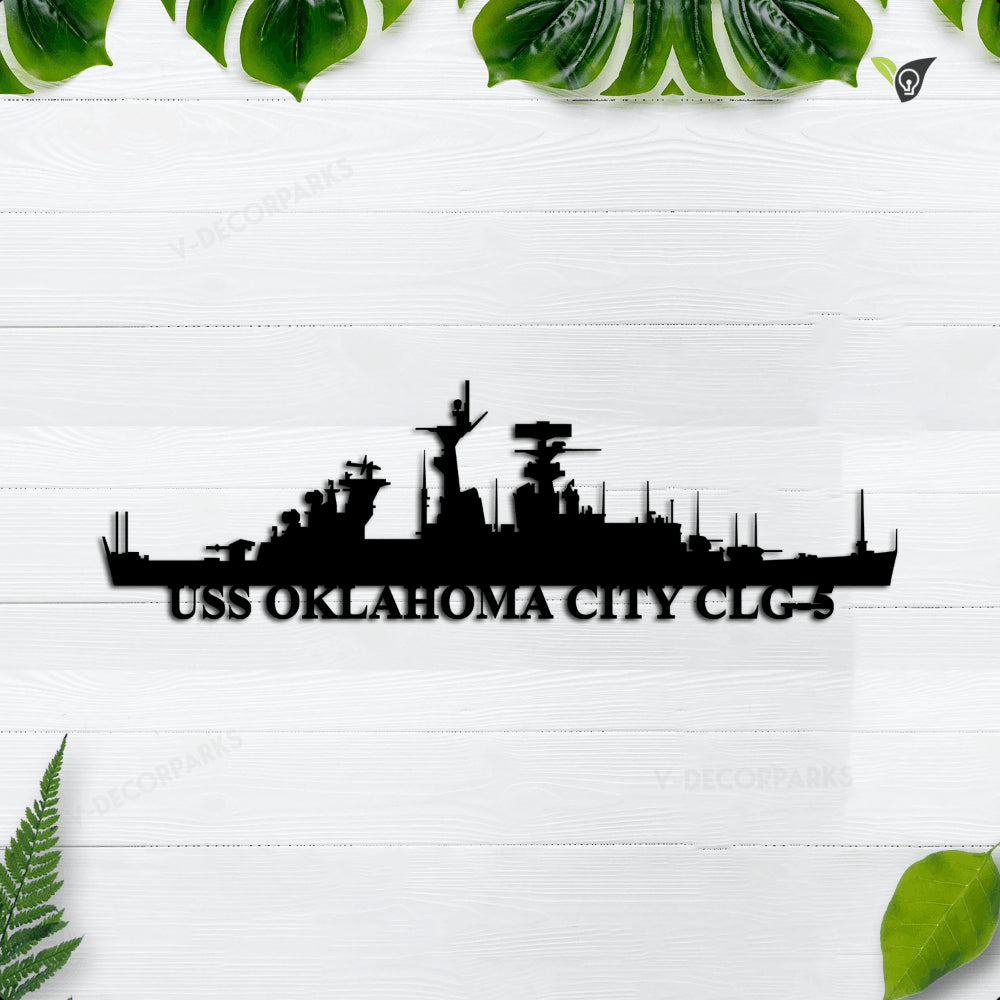 Uss Oklahoma City Clg-5 Metal Wall Art, Custom Us Navy Ships Metal Sign ...