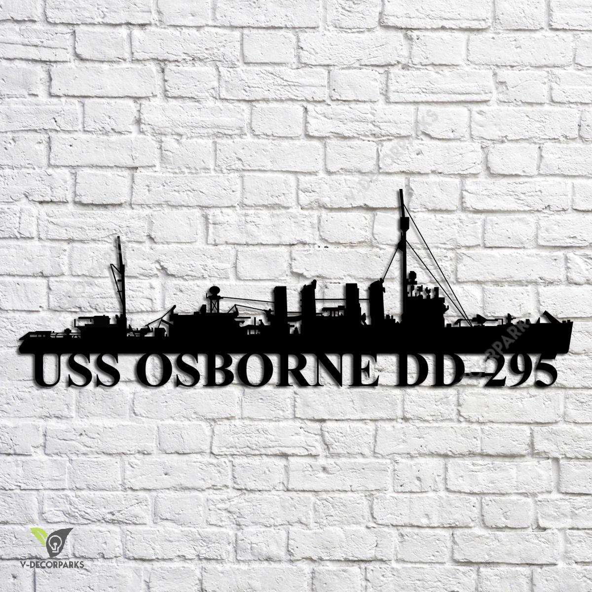 Uss Osborne Dd-295 Navy Ship Metal Art, Navy Ships Silhouette Metal ...