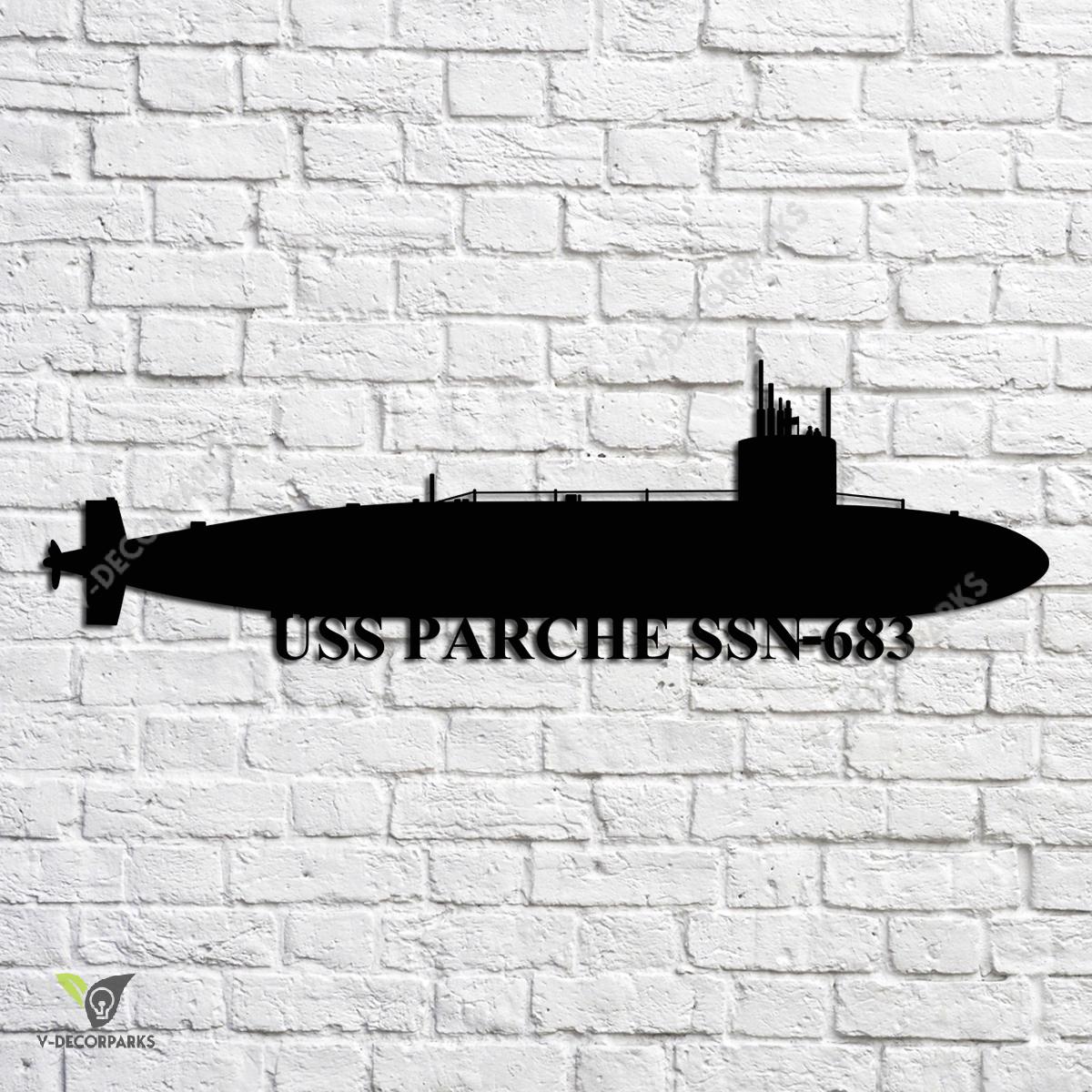 Uss Parche Ssn 683 Navy Ship Metal Art, Navy Ships Silhouette Metal ...