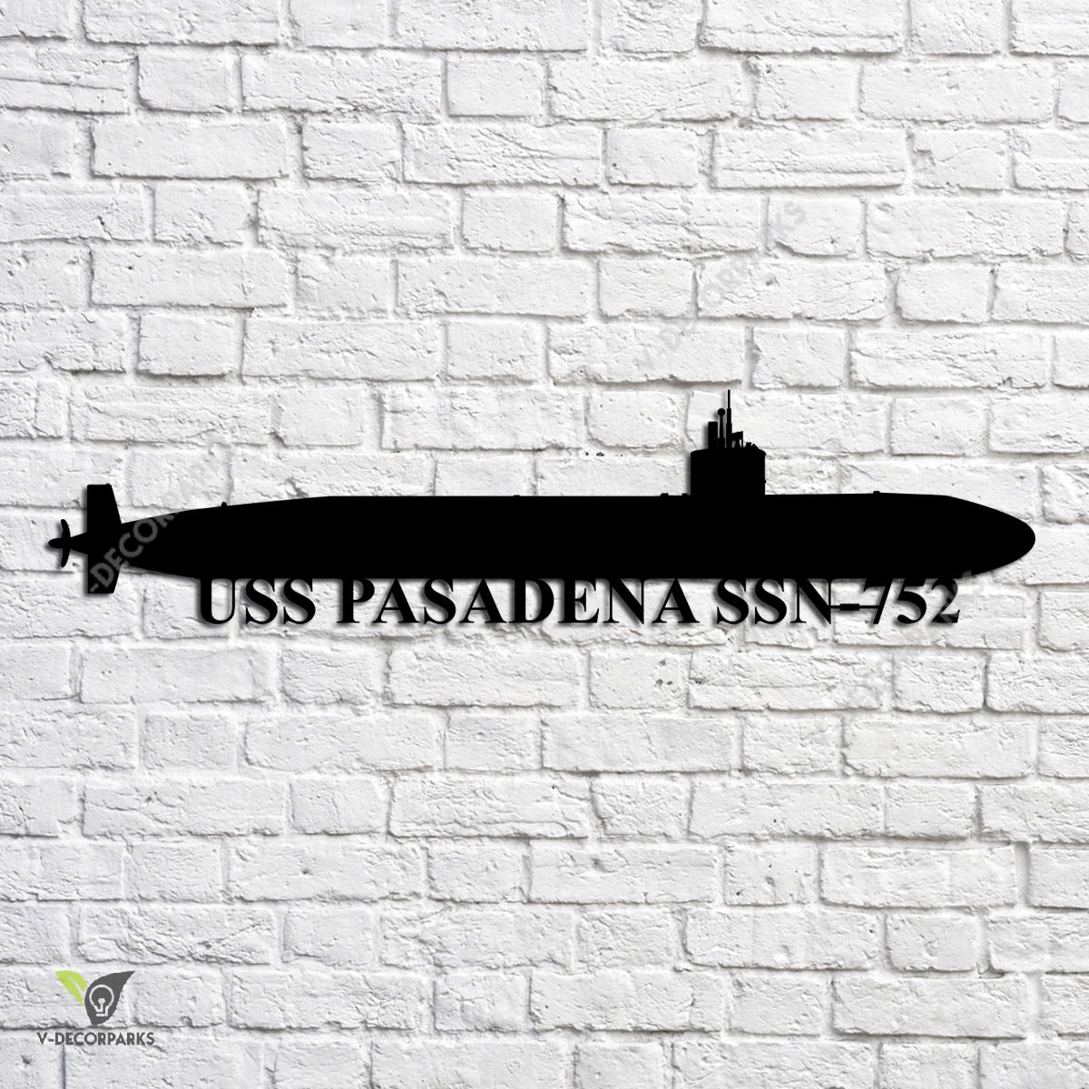 Uss Pasadena Ssn-752 V2 Navy Ship Metal Art, Navy Ships Silhouette ...