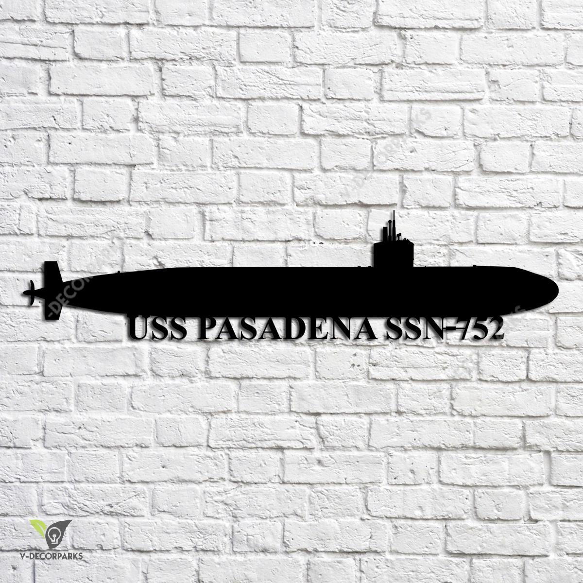 Uss Pasadena Ssn-752 Navy Ship Metal Art, Navy Ships Silhouette Metal ...