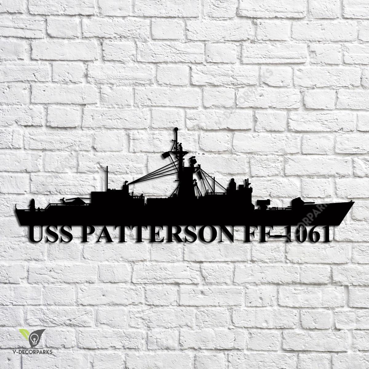 Uss Patterson Ff-1061 Navy Ship Metal Art, Navy Ships Silhouette Metal ...