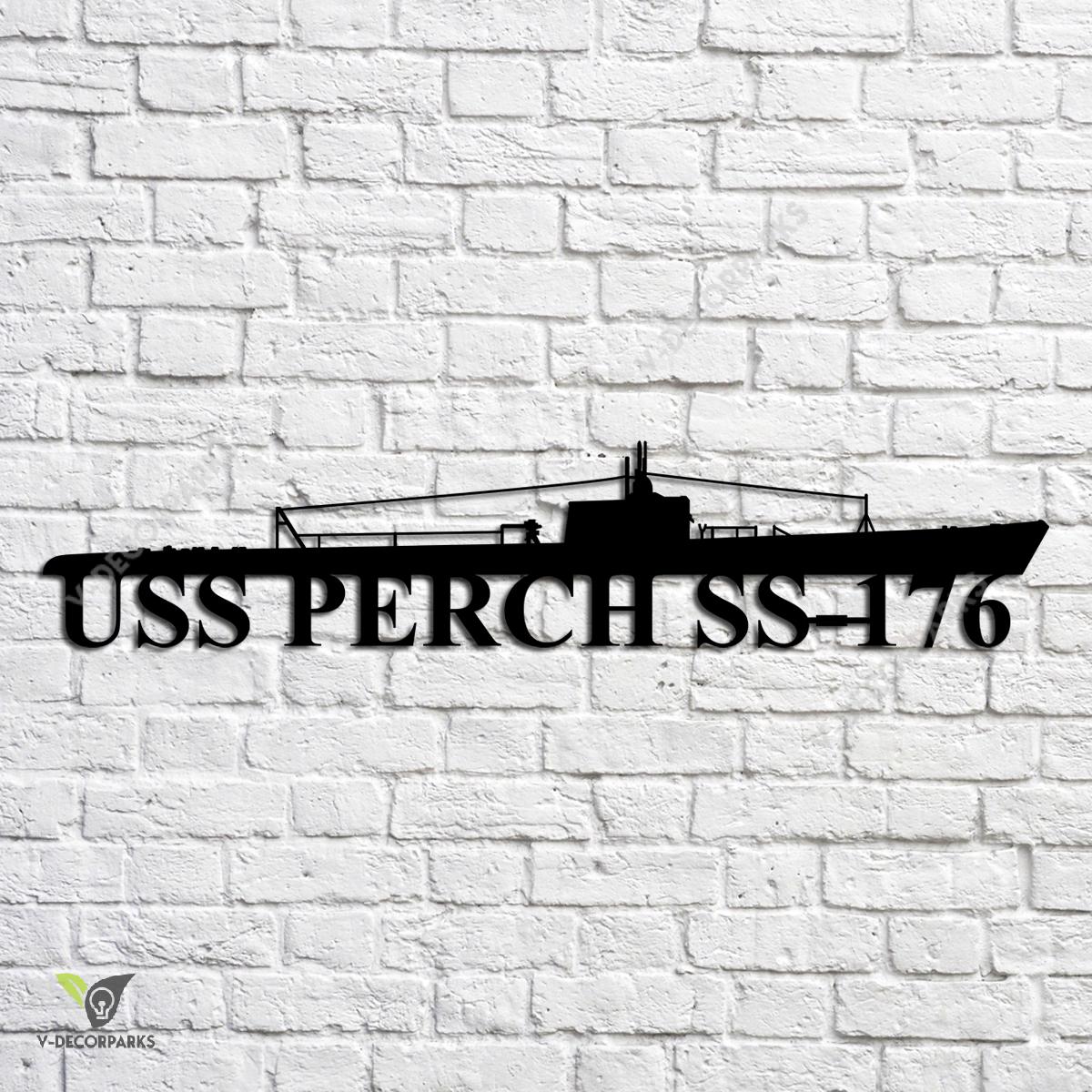 Uss Perch Ss-176 Navy Ship Metal Art, Navy Ships Silhouette Metal Gift ...