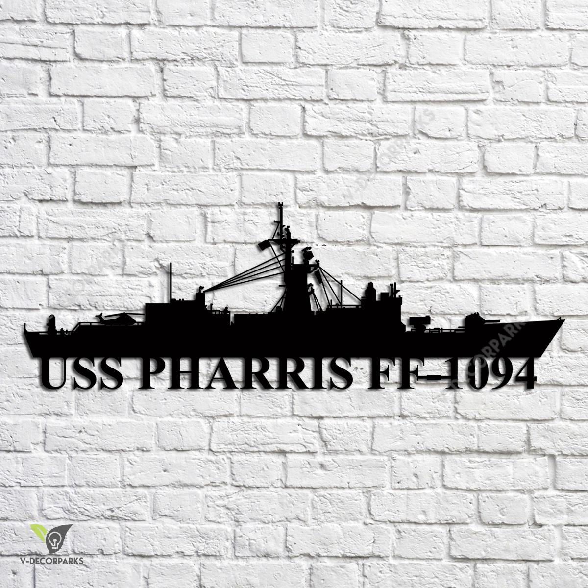 Uss Pharris Ff-1094 Navy Ship Metal Art, Navy Ships Silhouette Metal ...