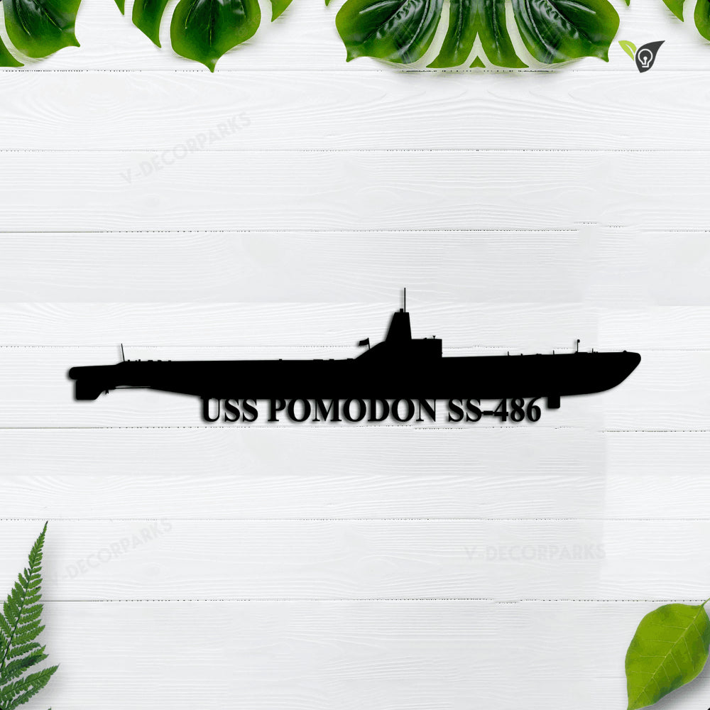 Personalized Submarine Uss Pomodon Ss-486 Metal Wall Art, Custom Us ...
