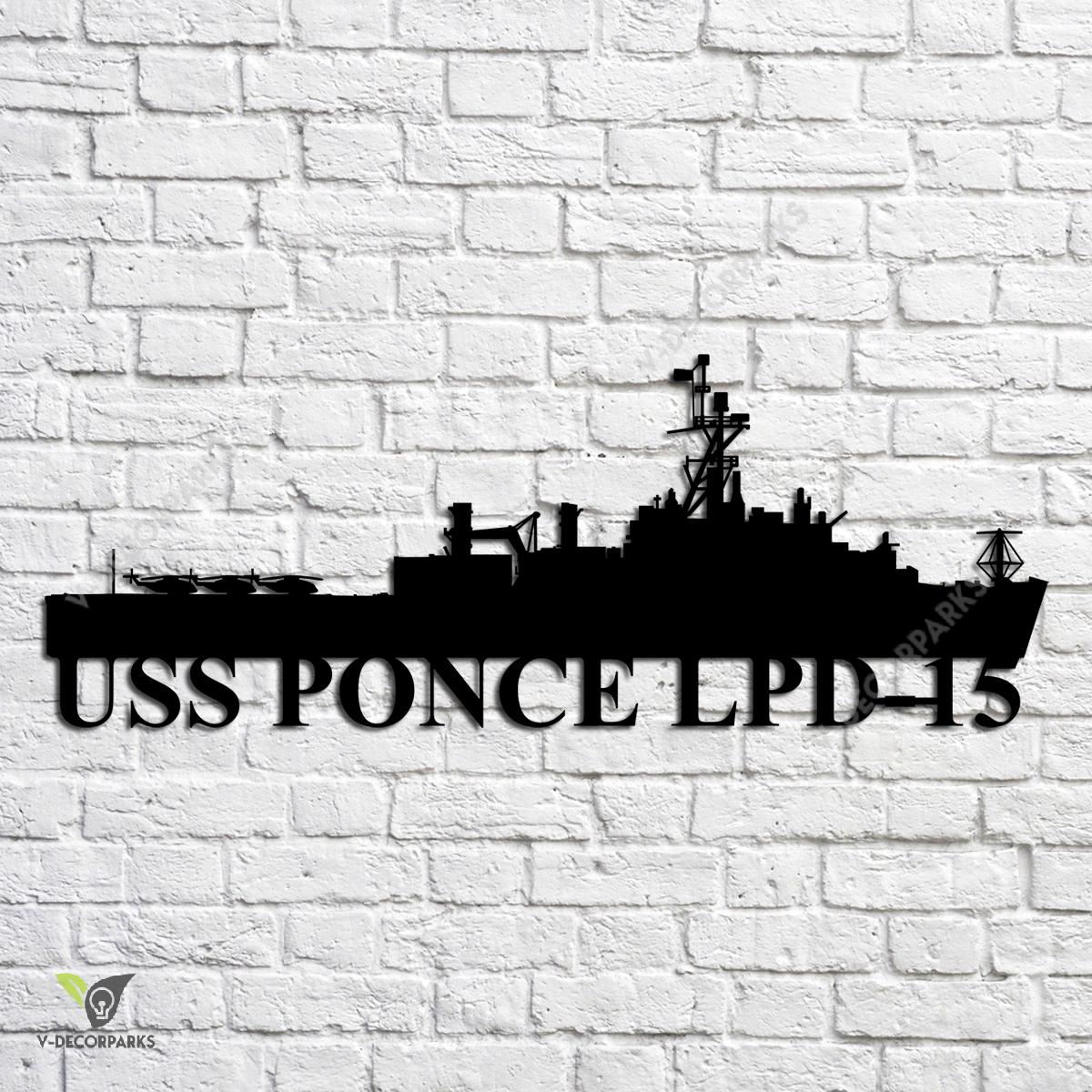 Uss Ponce Lpd-15 Navy Ship Metal Art, Navy Ships Silhouette Metal Gift ...
