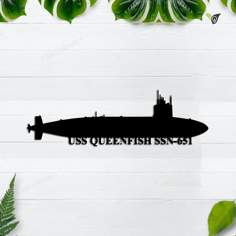 Personalized Submarine Uss Queenfish Ssn-651 Metal Wall Art, Custom Us ...