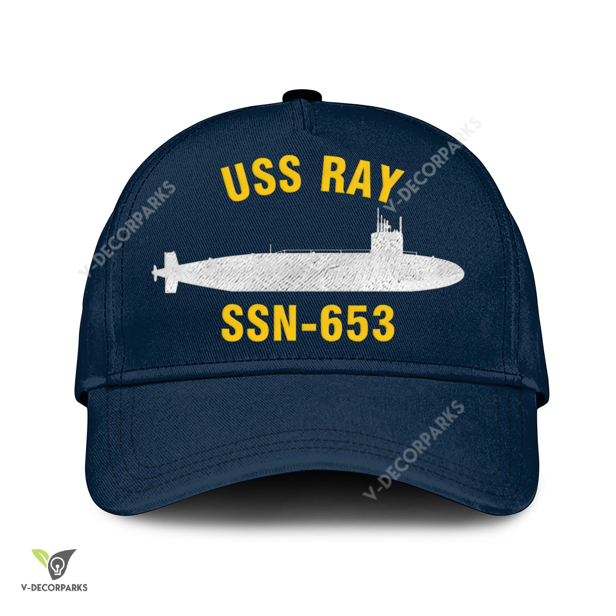 Uss Ray Ssn-653 V2 Classic Baseball Cap Gift For Navy Veteran, Custom Print/embroidered Us Navy ...