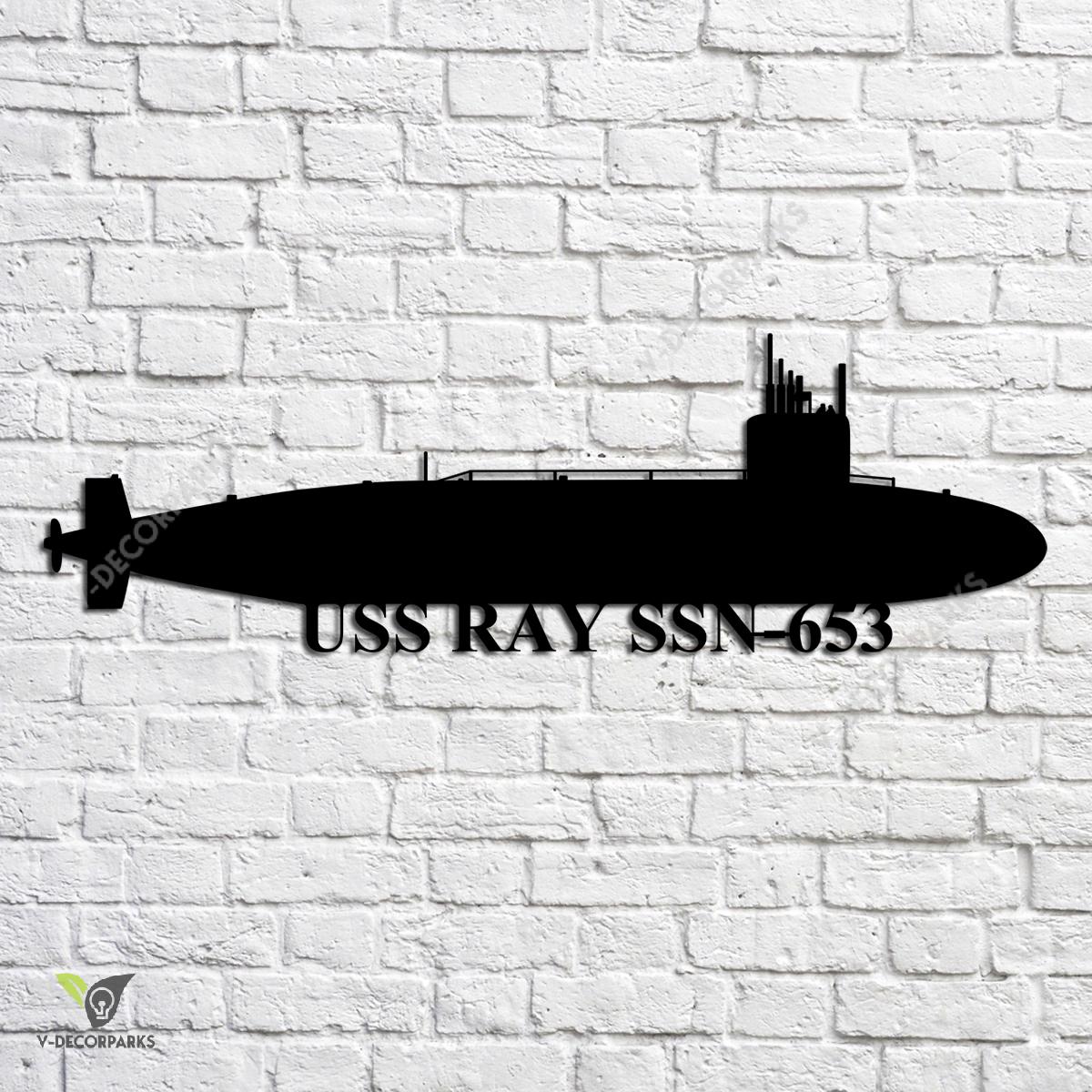 Uss Ray Ssn-653 Navy Ship Metal Art, Navy Ships Silhouette Metal Gift ...
