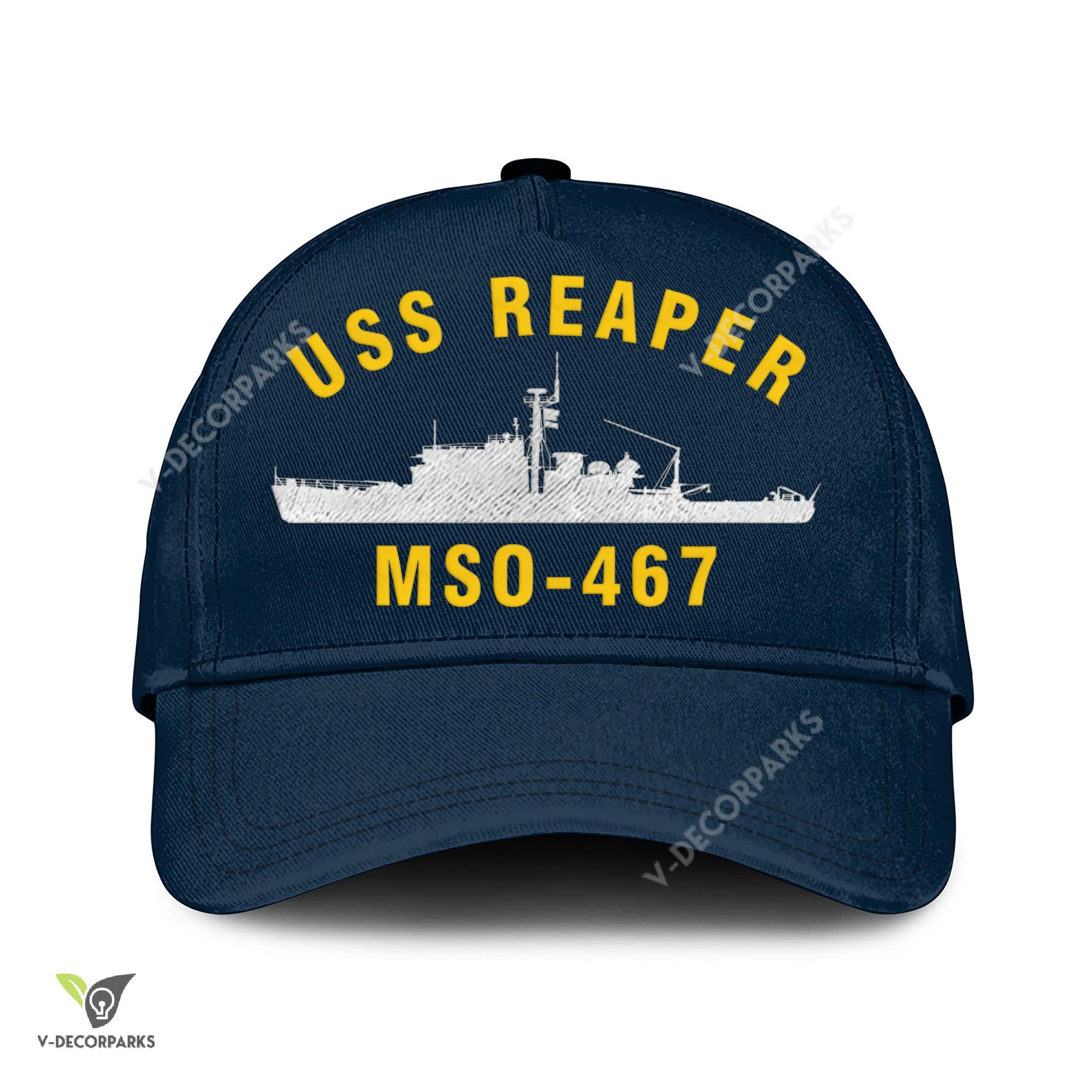 Uss Reaper Mso-467 Classic Baseball Cap Gift For Navy Veteran, Custom ...