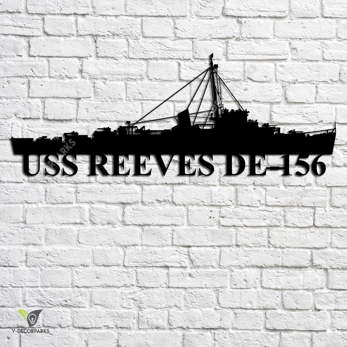 Uss Reeves De-156 Navy Ship Metal Art, Navy Ships Silhouette Metal Gift ...