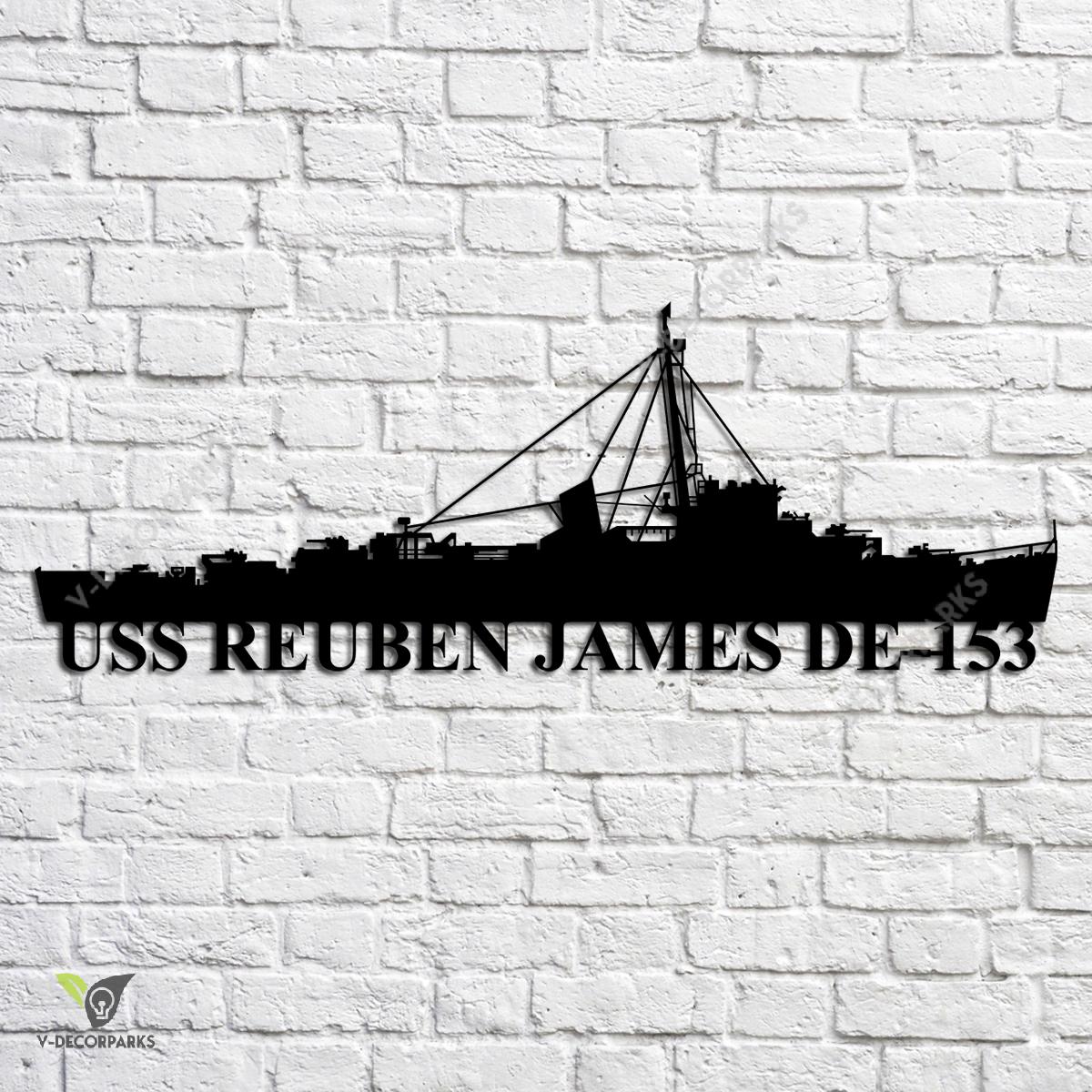 Uss Reuben James De-153 Navy Ship Metal Art, Navy Ships Silhouette ...