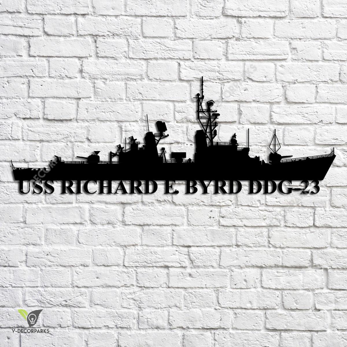 Uss Richard E. Byrd Ddg-23 Navy Ship Metal Art, Navy Ships Silhouette ...