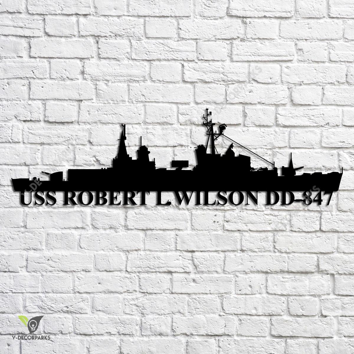 Uss Robert L. Wilson Dd-847 Navy Ship Metal Art, Navy Ships Silhouette ...