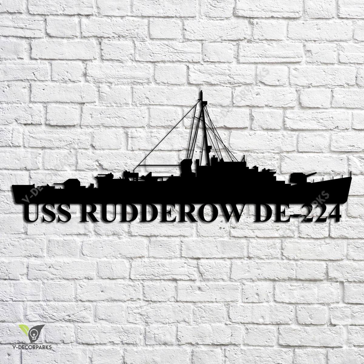 Uss Rudderow De-224 Navy Ship Metal Art, Navy Ships Silhouette Metal ...