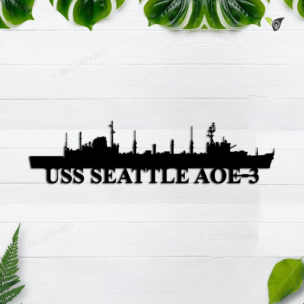 Personalized Uss Seattle Aoe-3 Metal Wall Art, Custom Us Navy Ships ...