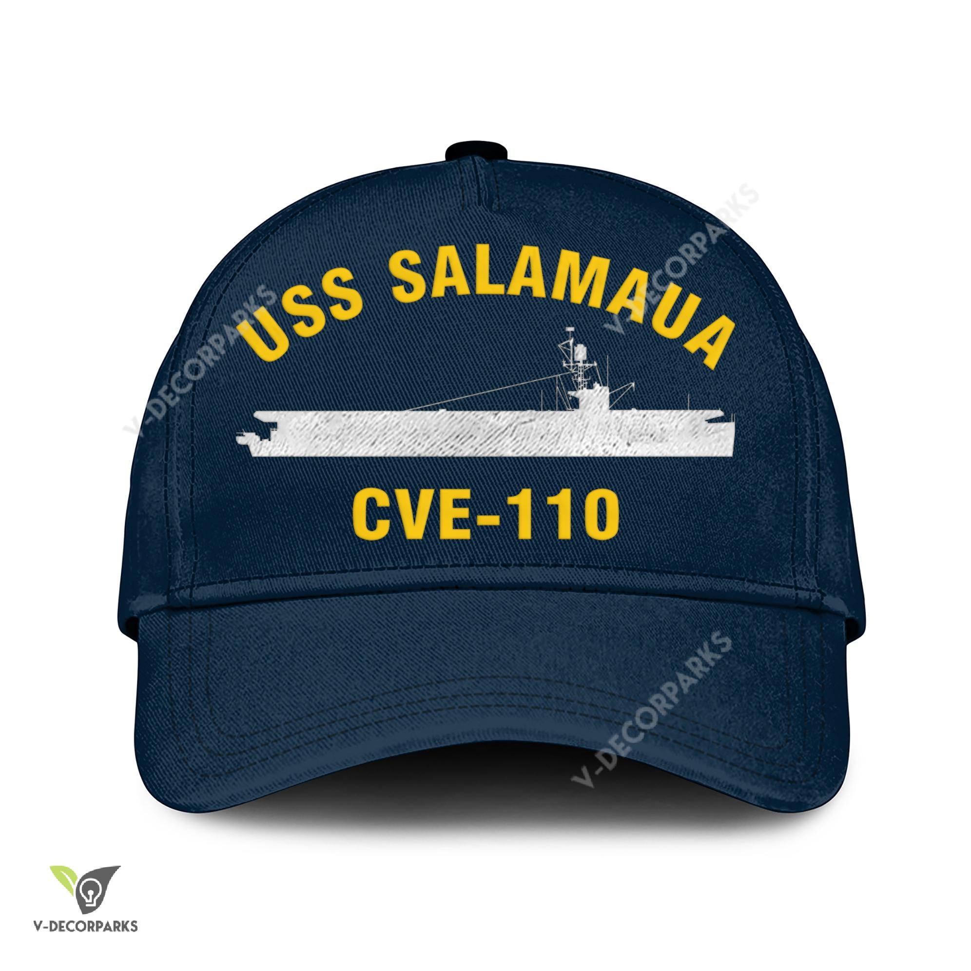 Uss Salamaua Cve-96 Classic Baseball Cap Gift For Navy Veteran, Custom ...