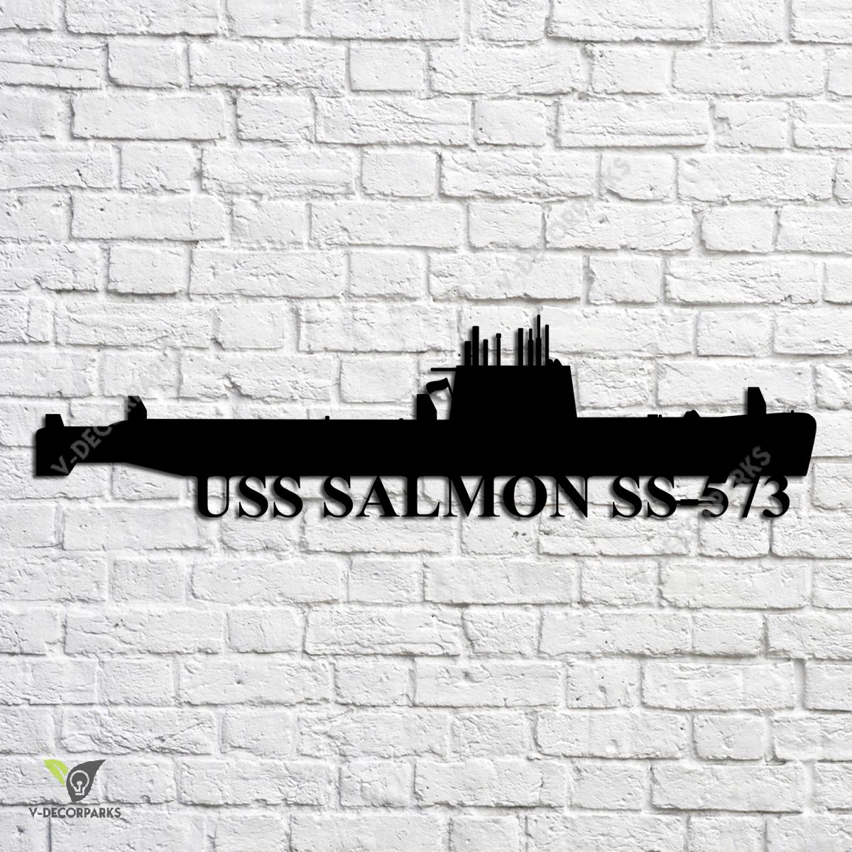 Uss Salmon Ss-573 Navy Ship Metal Art, Navy Ships Silhouette Metal Gift ...