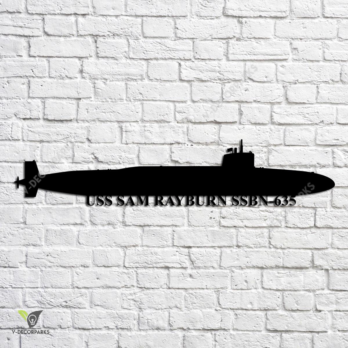 Uss Sam Rayburn Ssbn-635 Navy Ship Metal Art, Navy Ships Silhouette ...