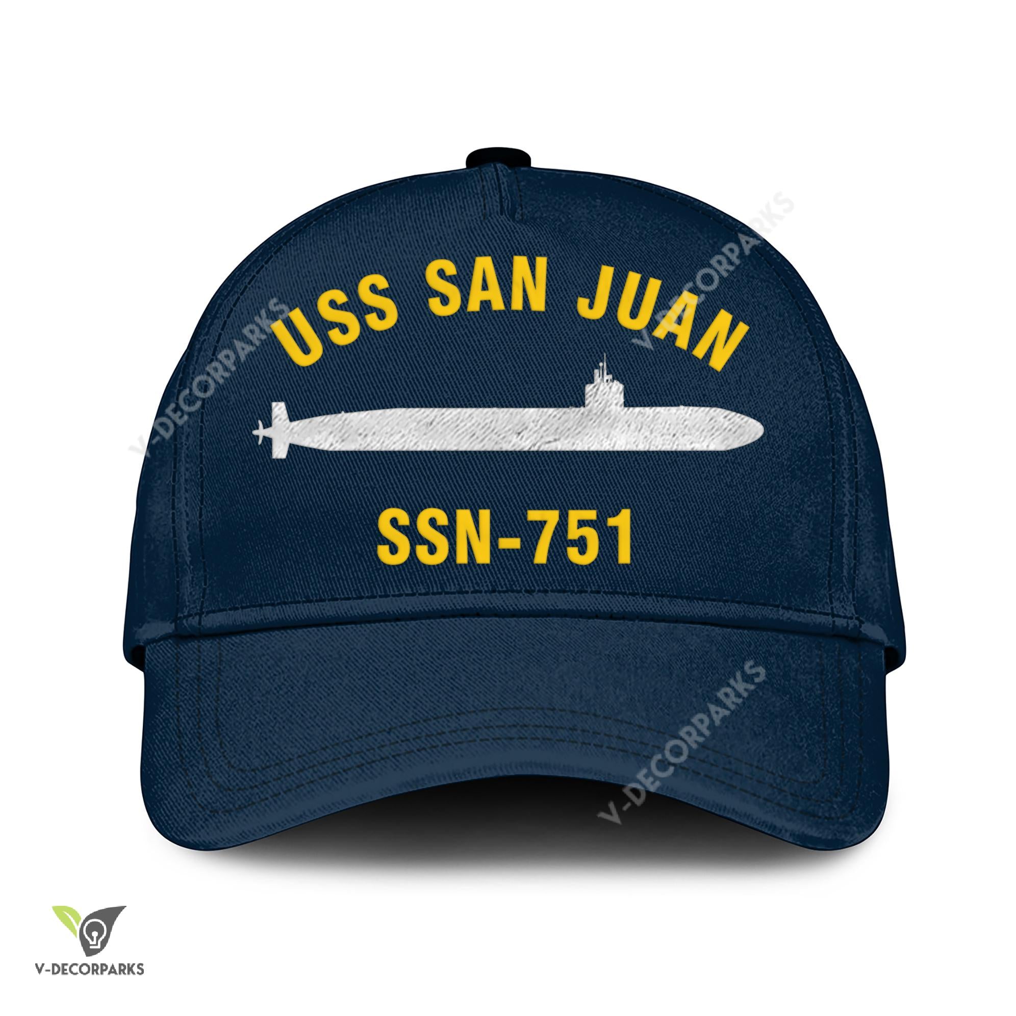 Uss San Juan Ssn 751 Classic Baseball Cap Gift For Navy Veteran, Custom ...