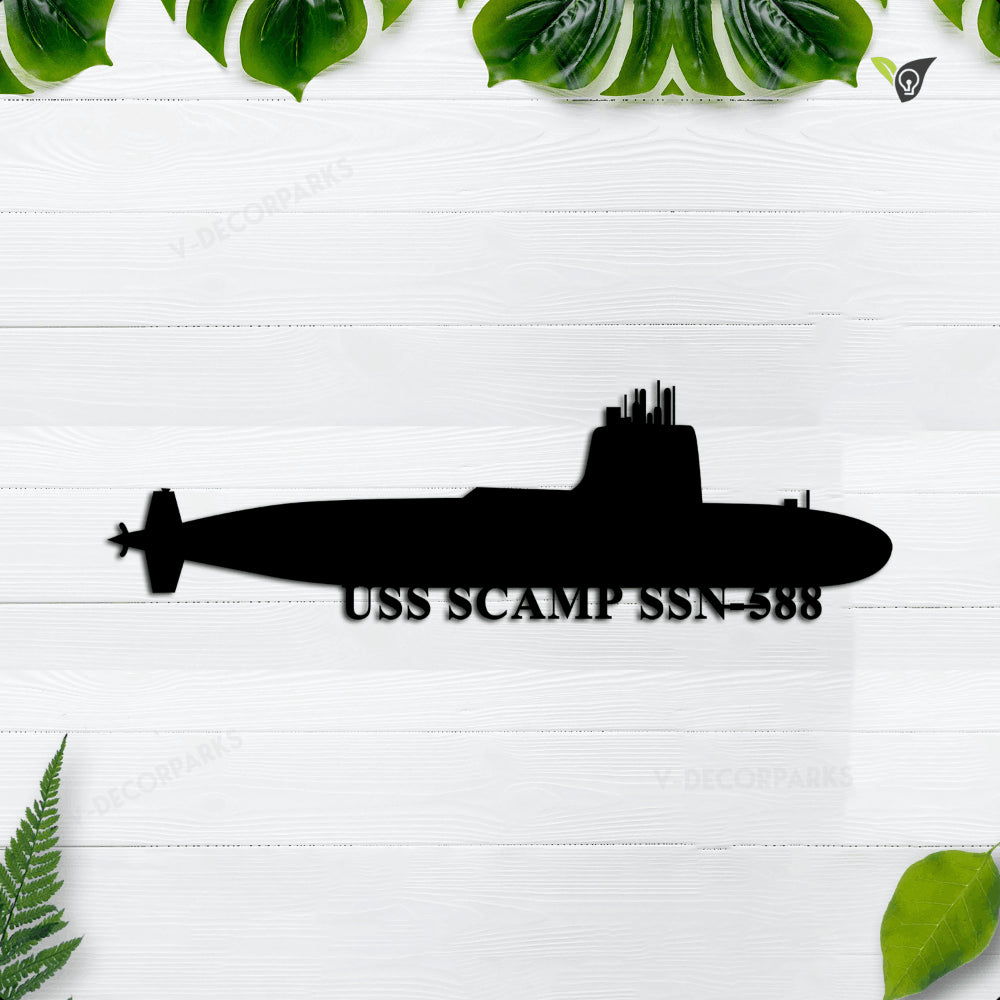 Personalized Submarine Uss Scamp Ssn-588 Metal Wall Art, Custom Us Navy ...