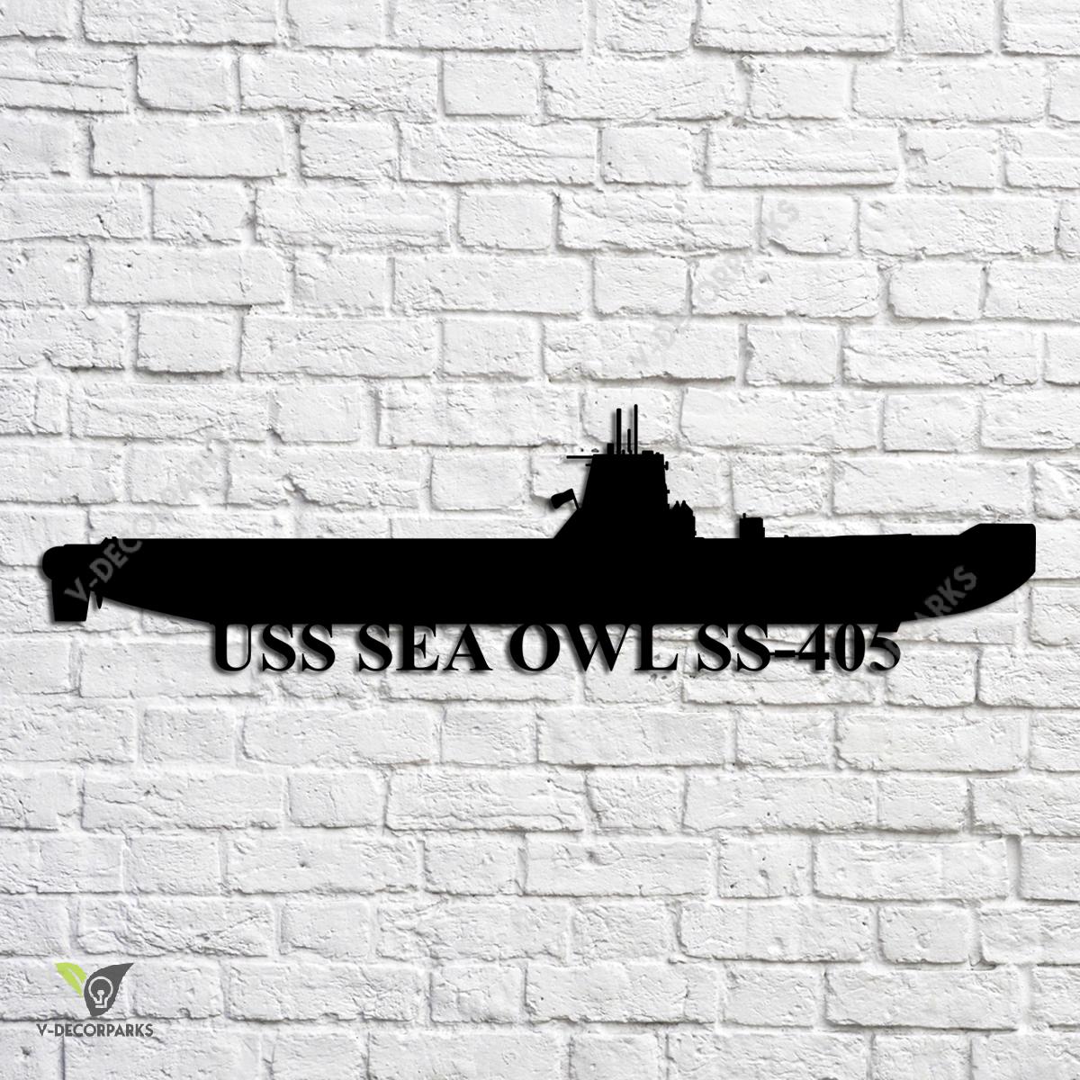 Uss Sea Owl Ss 405 Navy Ship Metal Art, Navy Ships Silhouette Metal ...