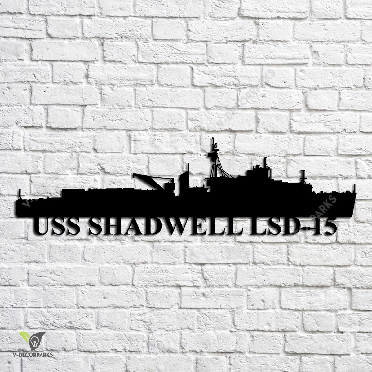 Uss Shadwell Lsd-15 Navy Ship Metal Art, Navy Ships Silhouette Metal ...
