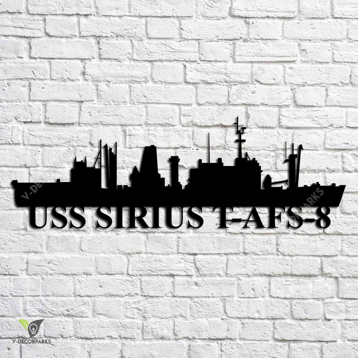 Uss Sirius T-afs-8 Navy Ship Metal Art, Navy Ships Silhouette Metal ...