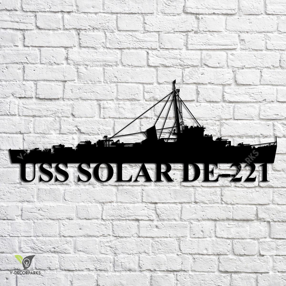 Uss Solar De-221 Navy Ship Metal Art, Navy Ships Silhouette Metal Gift ...
