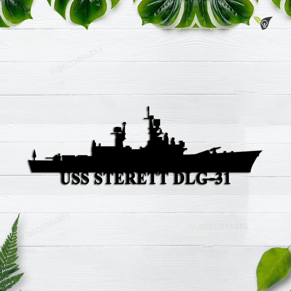 Uss Sterett Dlg-31 Metal Wall Art, Custom Us Navy Ships Metal Sign ...